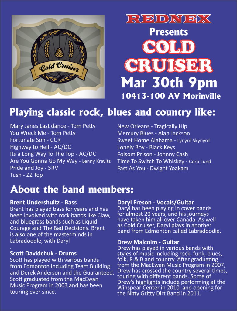 Cold Crusier Plays March 30/13 – Mixed Genres : Rednex Bar & Grill